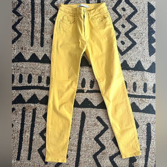 Jeans | Zara Mustard Yellow Skinny Jeans | Poshmark